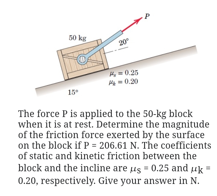 Solved The force P is applied to the 50-kg ﻿block when it is | Chegg.com