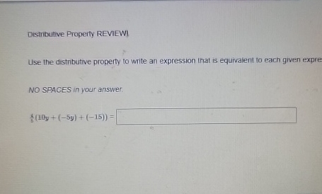 Solved Distributive Property REVIEW!Use the distributive | Chegg.com