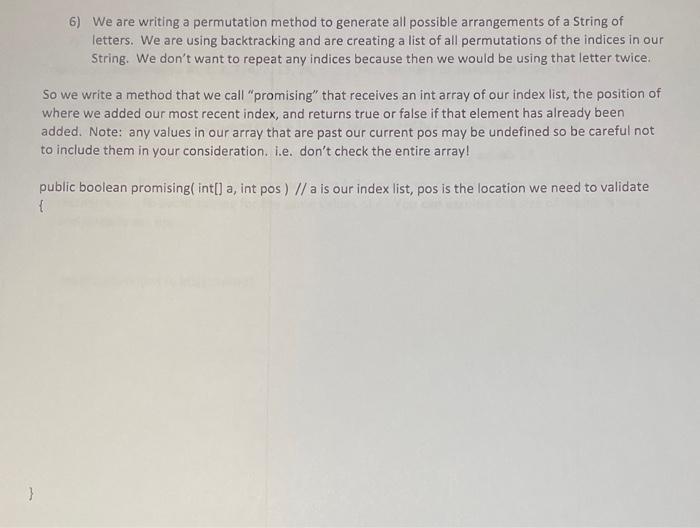 Solved We are writing a permutation method to generate all | Chegg.com