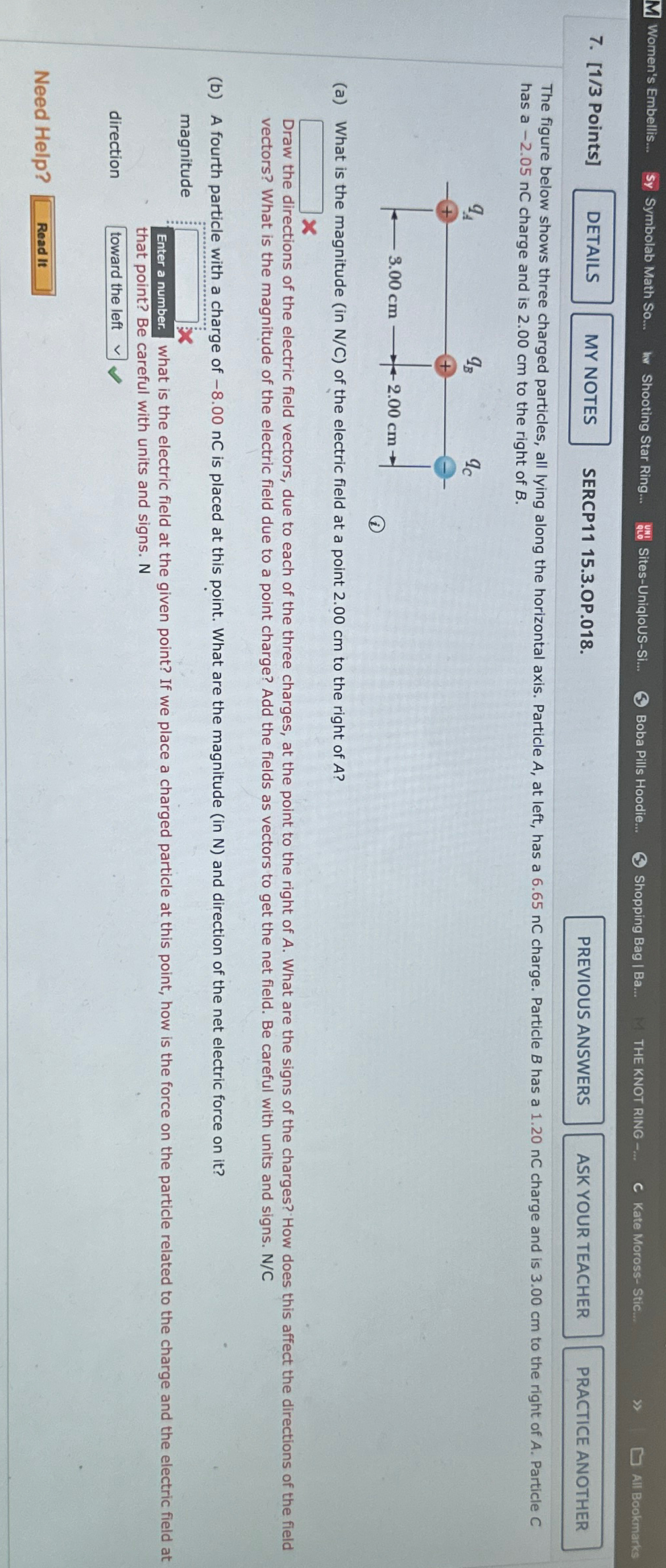 Solved The figure below shows three charged particles, all | Chegg.com