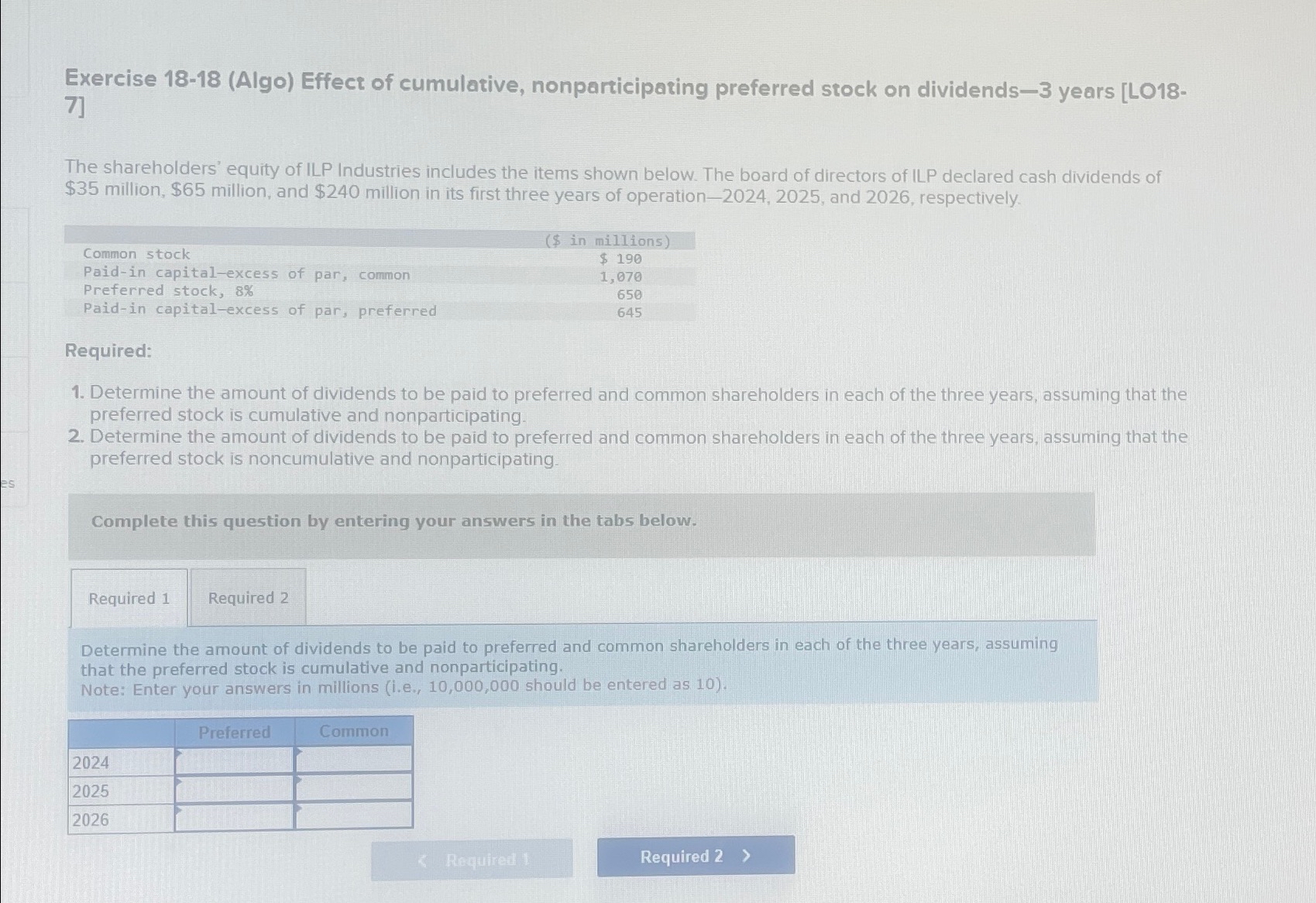 Solved Exercise 18-18 (Algo) ﻿Effect of cumulative, | Chegg.com