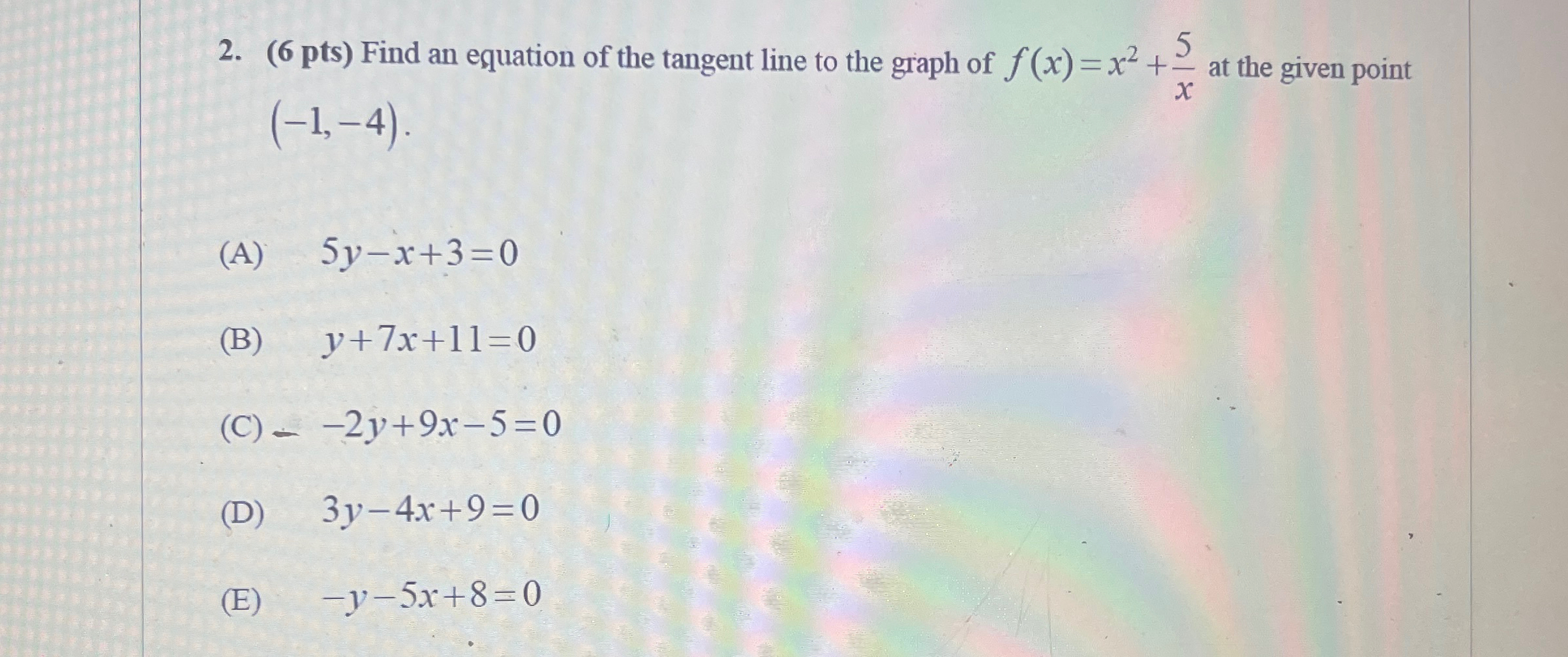 Solved (6 ﻿pts) ﻿Find an equation of the tangent line to the | Chegg.com