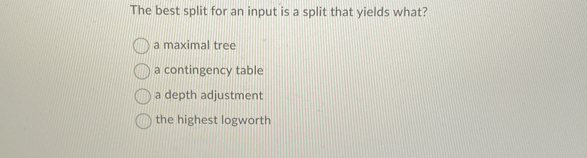 Solved The best split for an input is a split that yields | Chegg.com