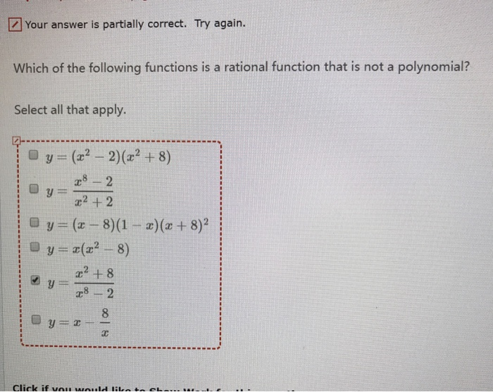 Solved Your answer is partially correct. Try again. Which of | Chegg.com