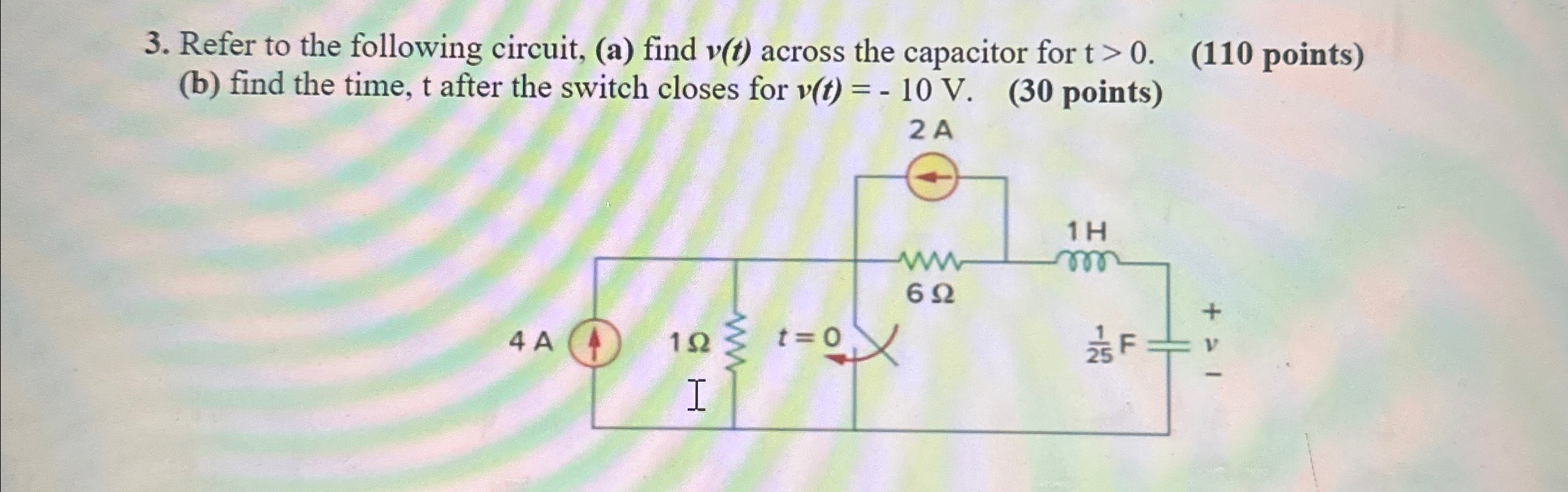 Solved Refer to the following circuit, (a) ﻿find v(t) | Chegg.com