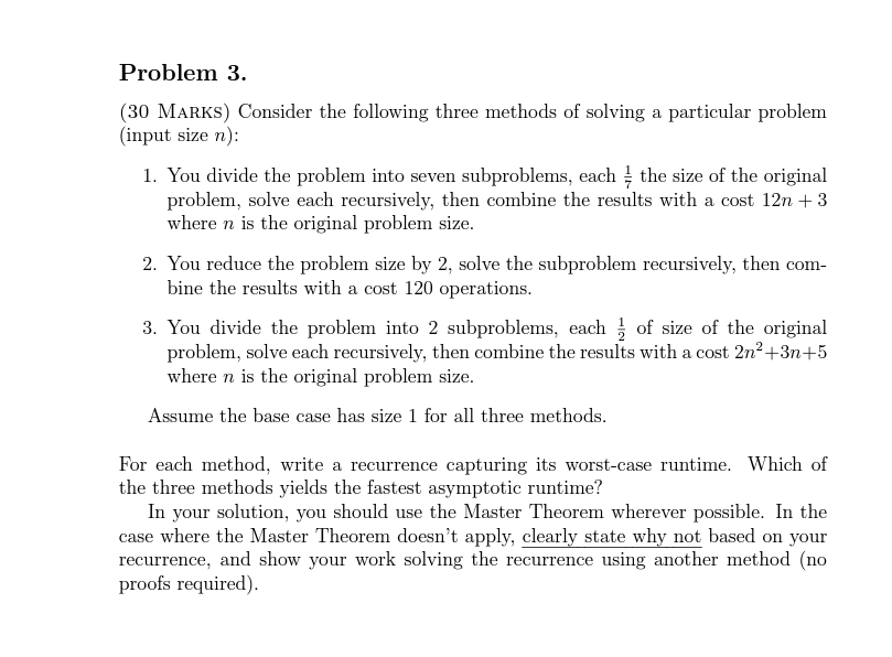 Solved Problem 3. (30 MARKS) Consider the following three | Chegg.com
