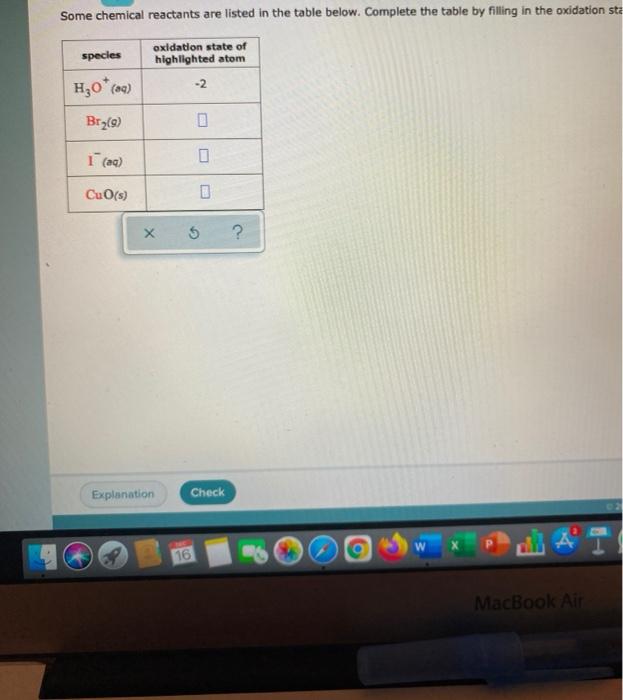 Solved Some chemical reactants are listed in the table | Chegg.com