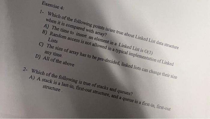 Solved Exercise 4: 1. Which of the following points is/are | Chegg.com