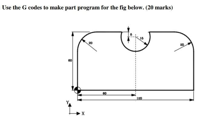 Solved Use the G codes to make part program for the fig | Chegg.com
