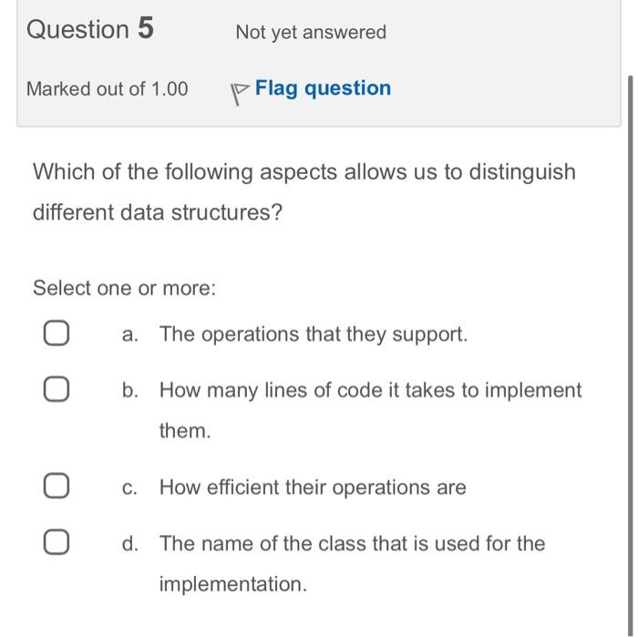 Solved Which of the following aspects allows us to | Chegg.com