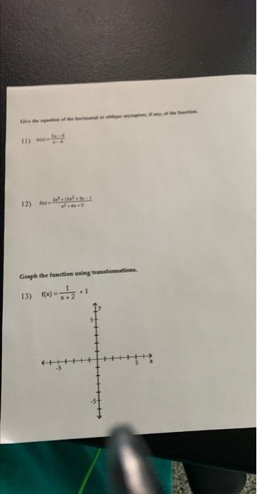 Solved 11) sin+sin4le−4 12) (x)=α2+4v+1z3+1n2+m−1 Graph the | Chegg.com