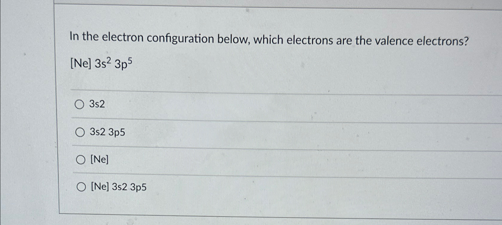 Solved In the electron configuration below, which electrons | Chegg.com
