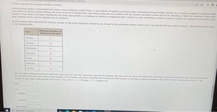 A livear programoing certcuter puckoge is newded. | Chegg.com