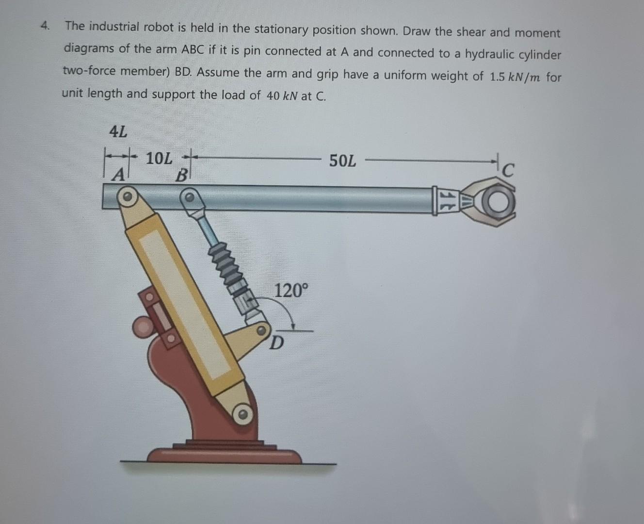 Solved 4. The industrial robot is held in the stationary | Chegg.com