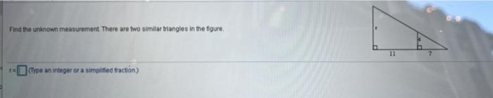 Solved Find the unknown measurement. There are two similar | Chegg.com