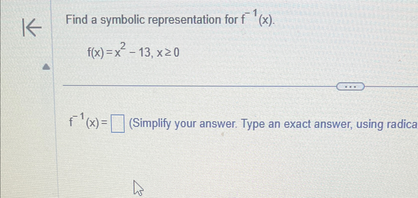 Solved Find a symbolic representation for | Chegg.com
