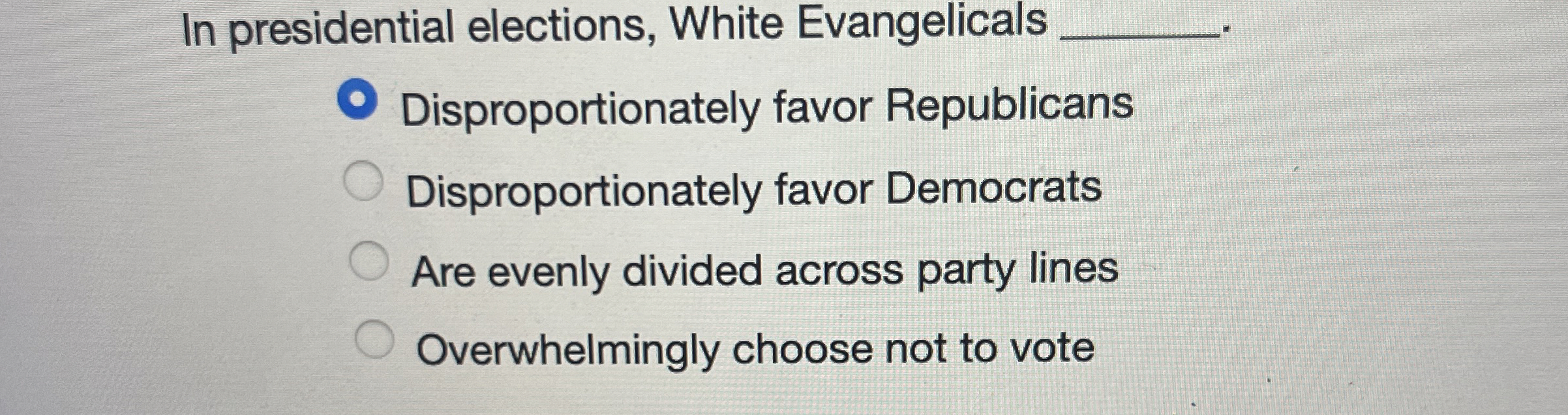 Solved In presidential elections, White | Chegg.com