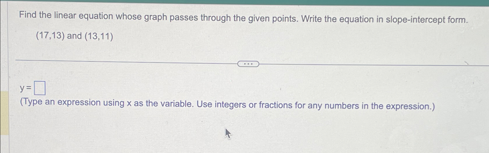Find the linear equation whose graph passes through | Chegg.com