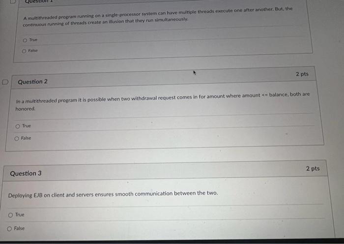 Solved A multithreaded program running on a single-processor | Chegg.com