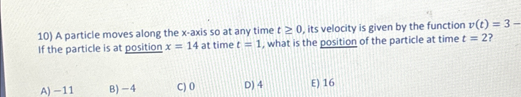 A particle moves along the x-axis so at any time t≥0, | Chegg.com