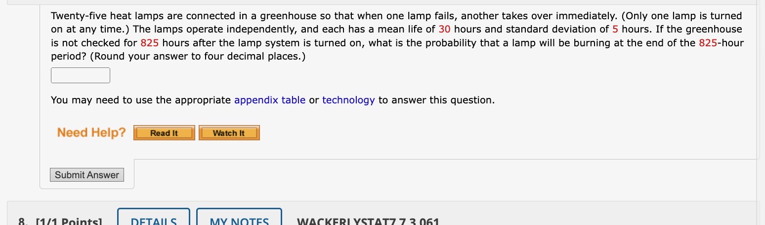 Solved Twenty-five heat lamps are connected in a greenhouse | Chegg.com
