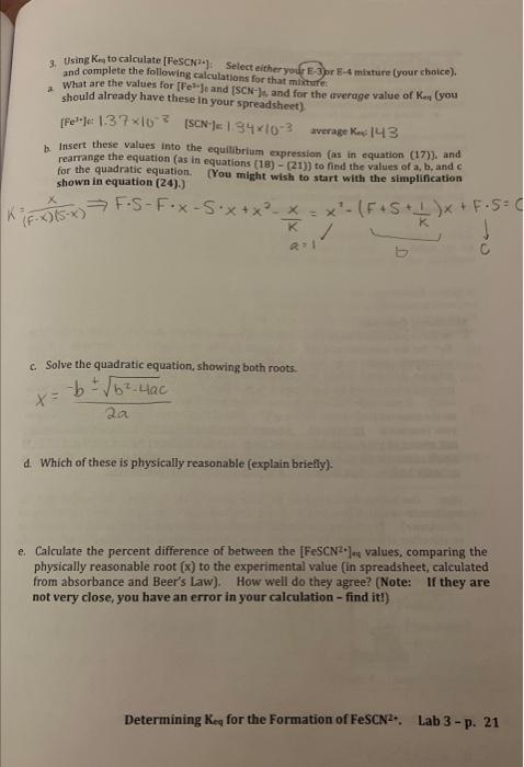 Solved Not sure what to do with the equilibrium expression | Chegg.com