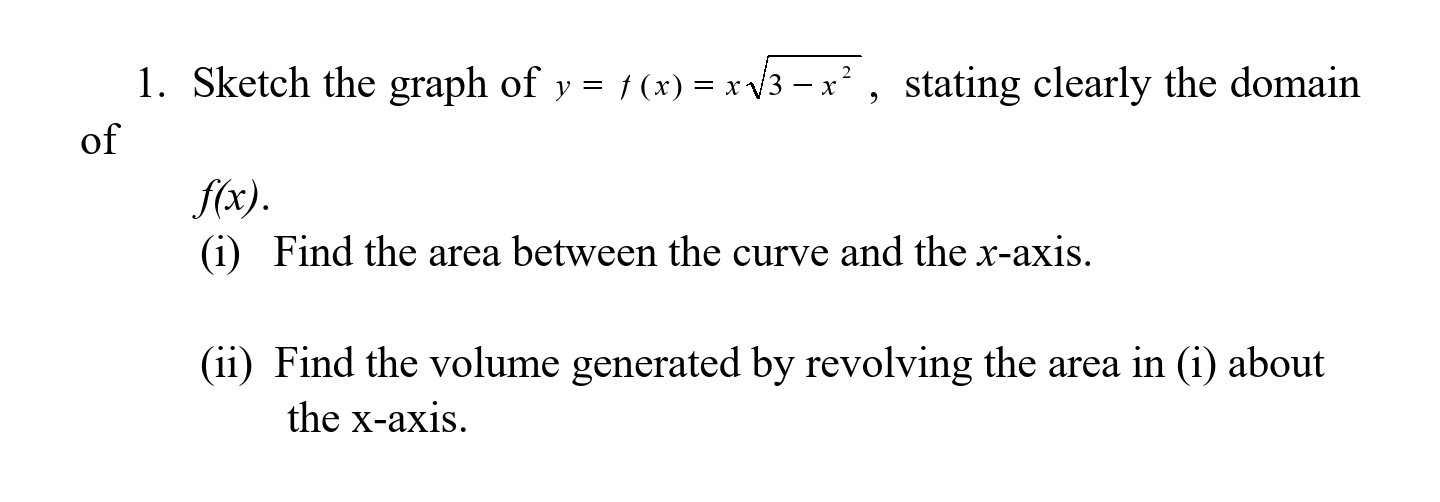Solved 1. Sketch the graph of y=f(x)=x3−x2, stating clearly | Chegg.com