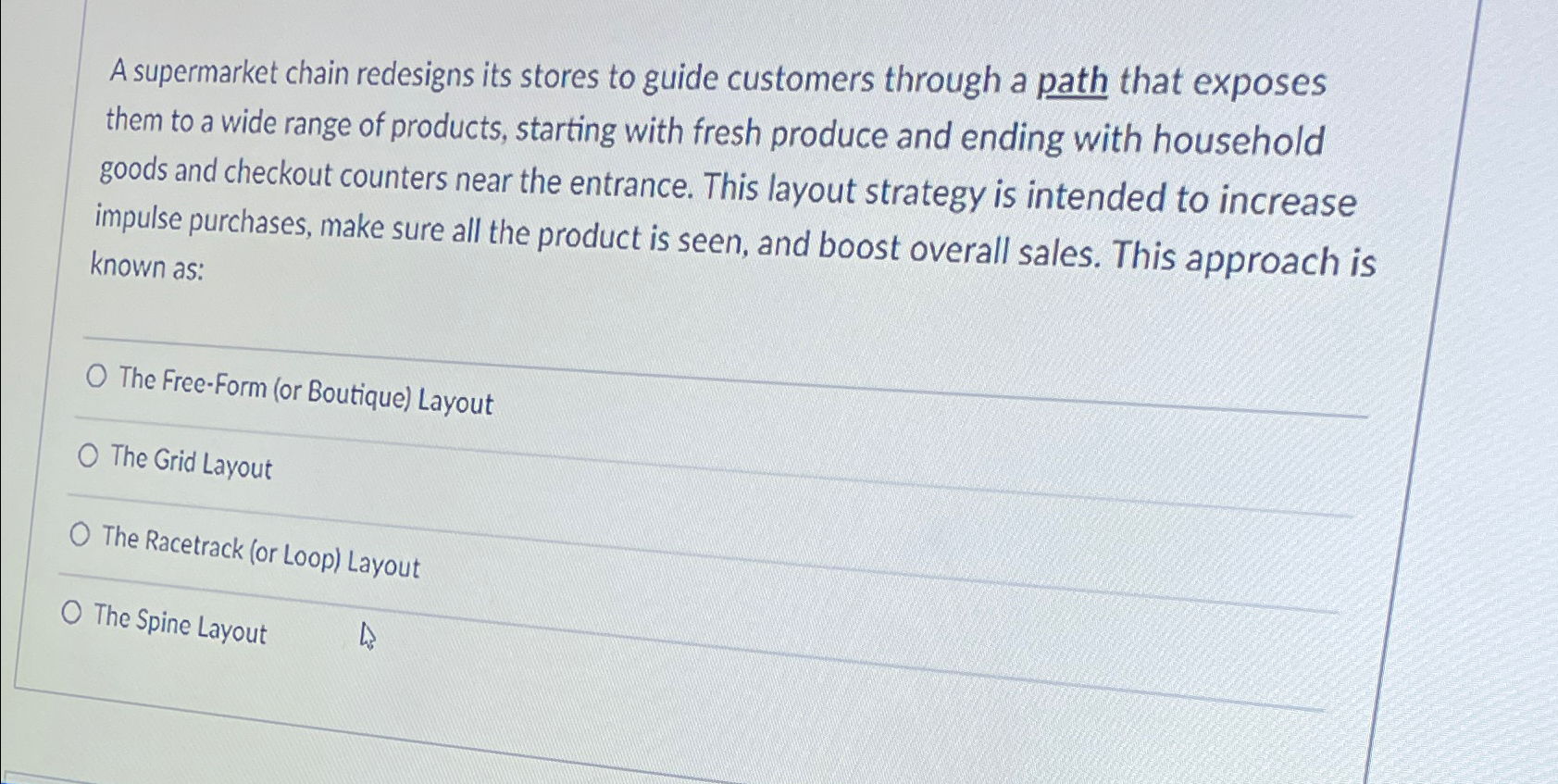 Solved A supermarket chain redesigns its stores to guide | Chegg.com