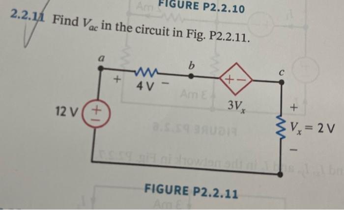 Solved 2.2.11 Find Vac in the circuit in Fig. P2.2.11. | Chegg.com