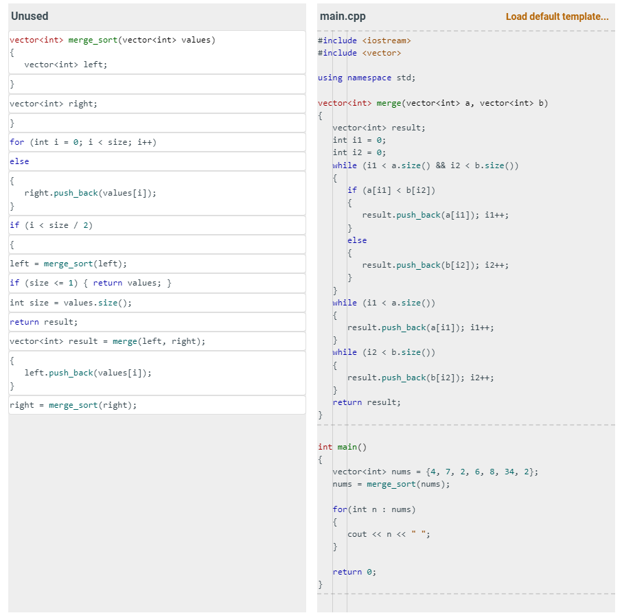 Solved 12.6.5: Produce a version of merge_sort that uses the | Chegg.com