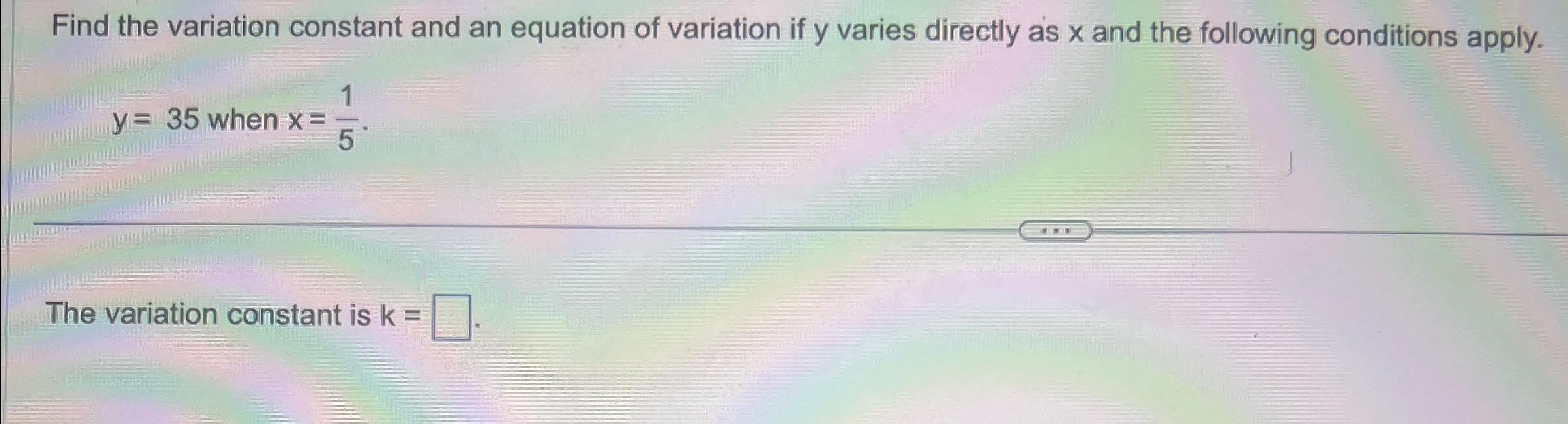 Solved Find the variation constant and an equation of | Chegg.com