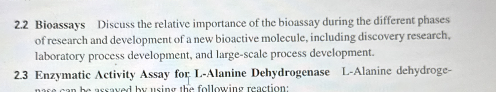 Solved 2.2 ﻿Bioassays Discuss the relative importance of the | Chegg.com