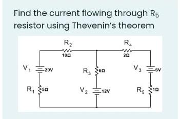 Solved Find the current flowing through R5 resistor using | Chegg.com