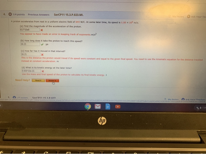 Solved 1 4 Points Sercp11 15 3 P 023 Mi 4 Previous Answers