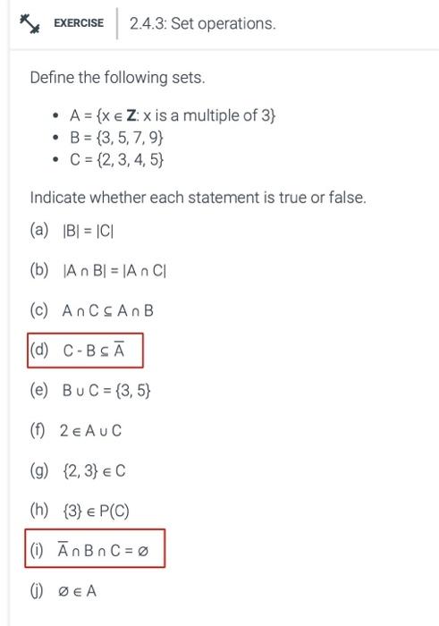 Solved Define the following sets. - A={x∈Z:x is a multiple | Chegg.com