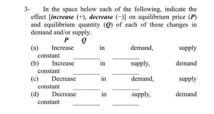Solved 3- In the space below each of the following, indicate | Chegg.com