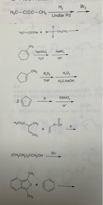 Solved THF B2D6H2O,NaOHH2O2 2 (CH3CH2)3CCH2OH HBr | Chegg.com