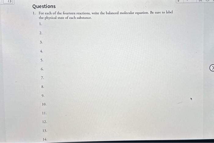 Solved PROCEDURE This experiment will consist of a series of | Chegg.com