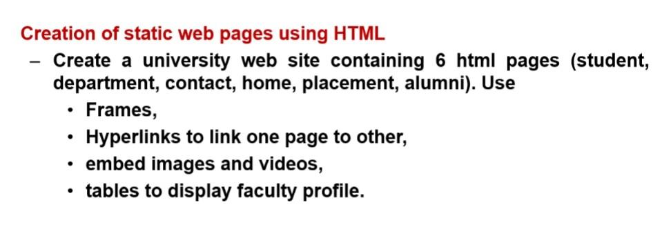 Solved Lab 1 - Task Faculty Profile page using Table - | Chegg.com