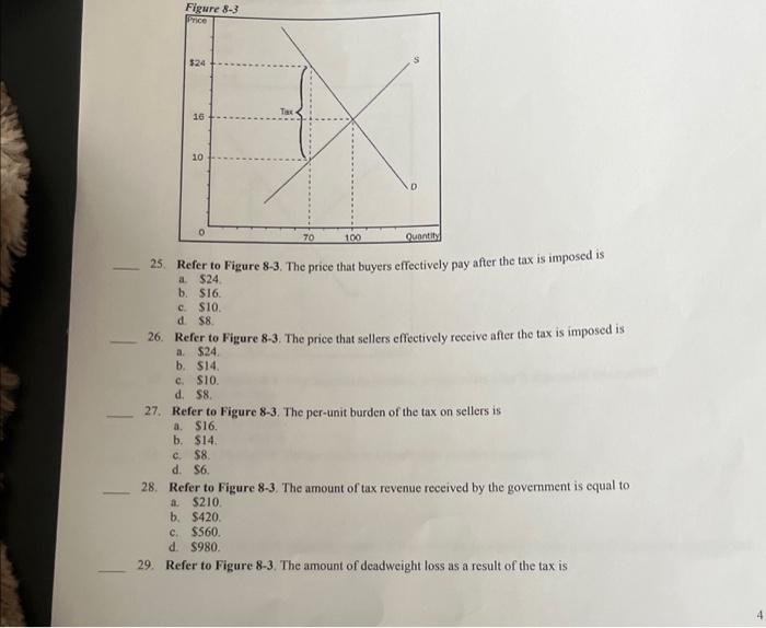 Solved Figure 8-3 Price $24 16 10 0 c. $10. d. $8. Tax 70 c. | Chegg.com