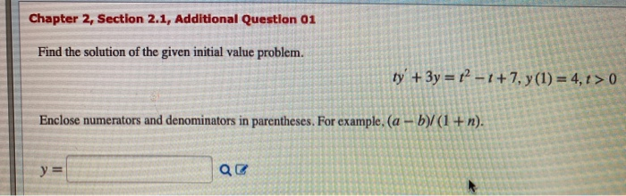 Solved Chapter 2, Section 2.1, Additional Question 01 Find | Chegg.com