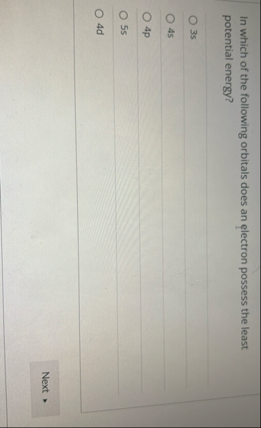 Solved In which of the following orbitals does an electron | Chegg.com