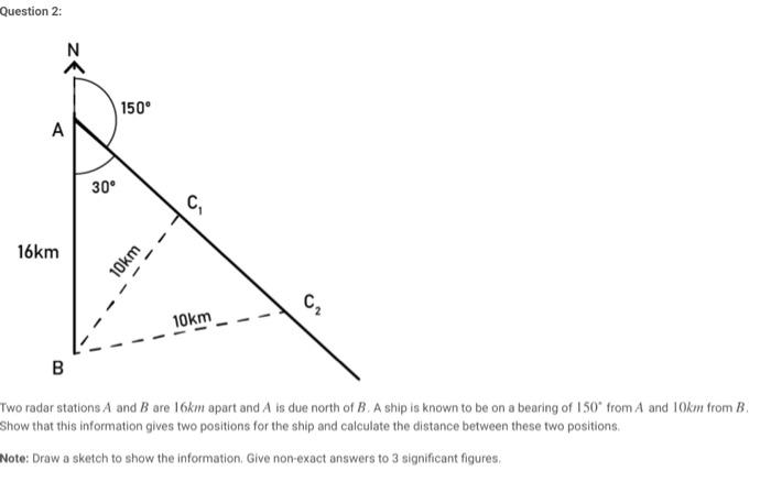 Solved Most bearing word problems involving trigonometry and | Chegg.com