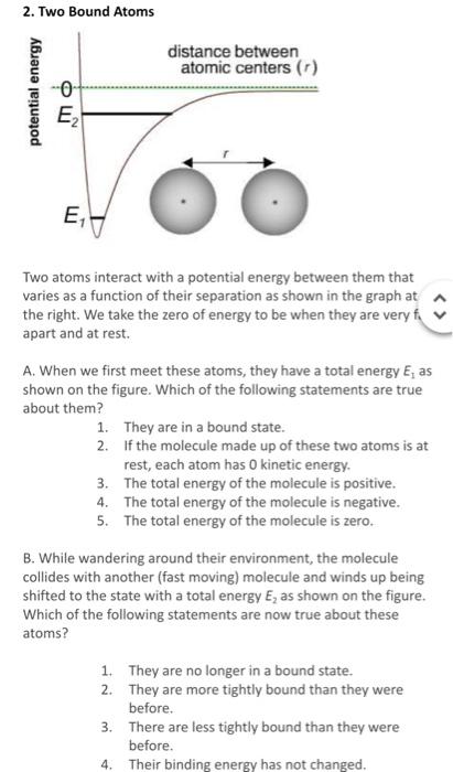 Solved 2. Two Bound Atoms Two atoms interact with a | Chegg.com
