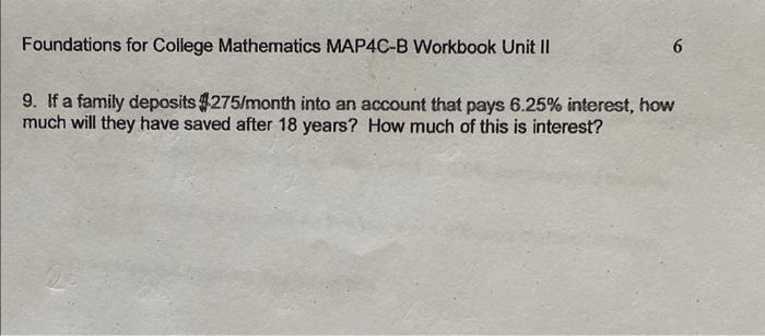 Solved Foundations for College Mathematics MAP4C-B Workbook | Chegg.com