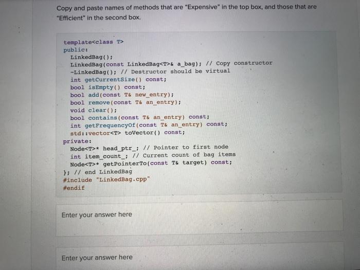 Solved Copy and paste names of methods that are "Expensive" | Chegg.com