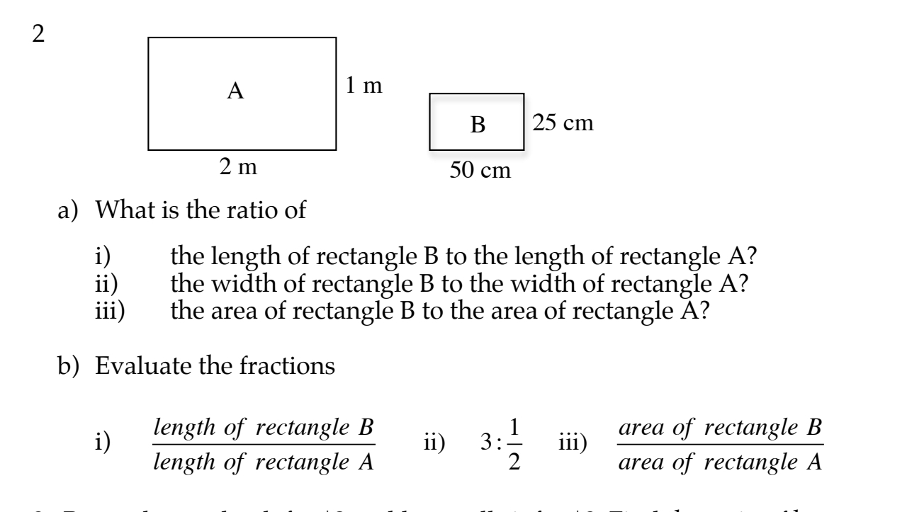 Solved 2a) ﻿vvnat is tne ratio ori) ﻿the length of rectangle | Chegg.com