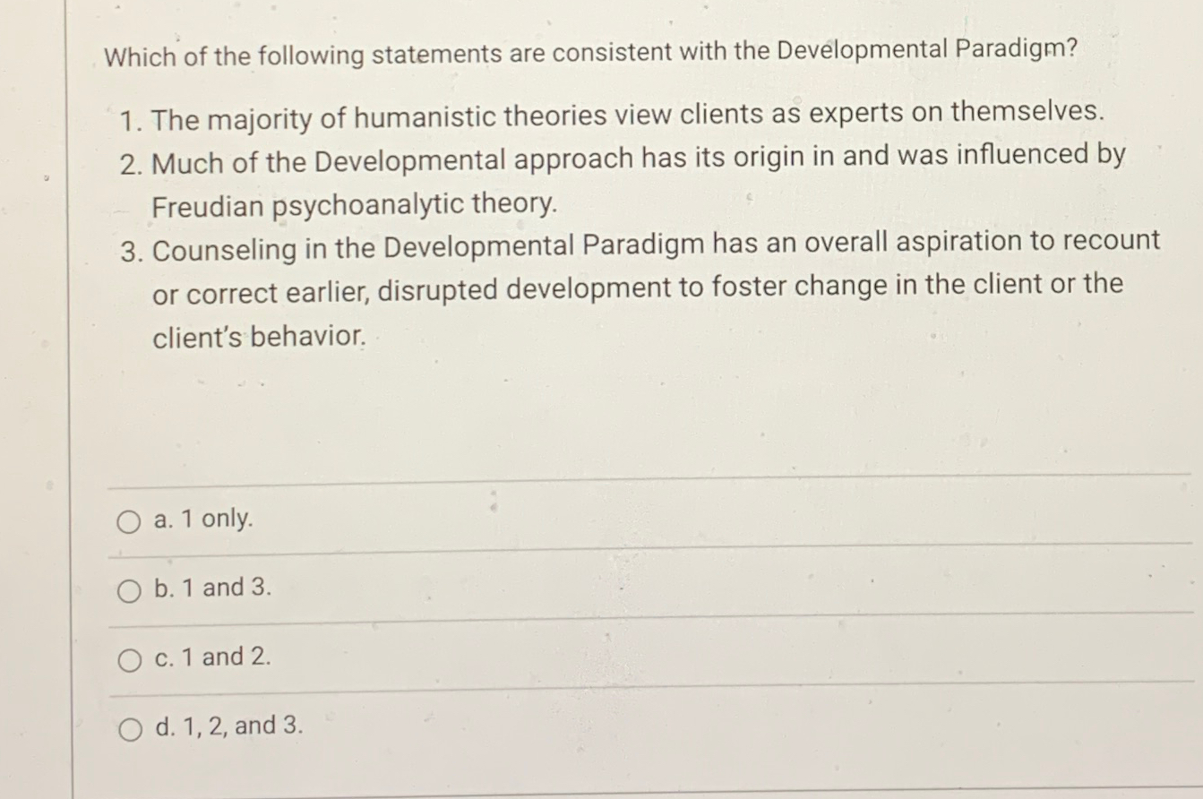 Solved Which of the following statements are consistent with | Chegg.com
