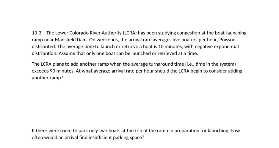 Solved 13-3. ﻿The Lower Colorado River Authority (LCRA) ﻿has | Chegg.com