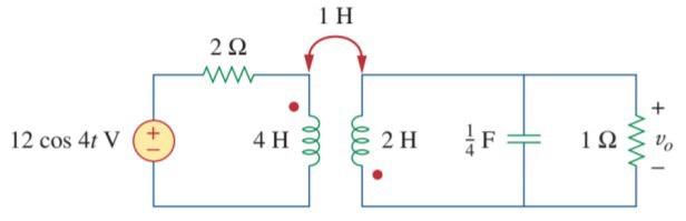 Solved Calculate Coupling coefficient, Find Vo,and Determine | Chegg.com